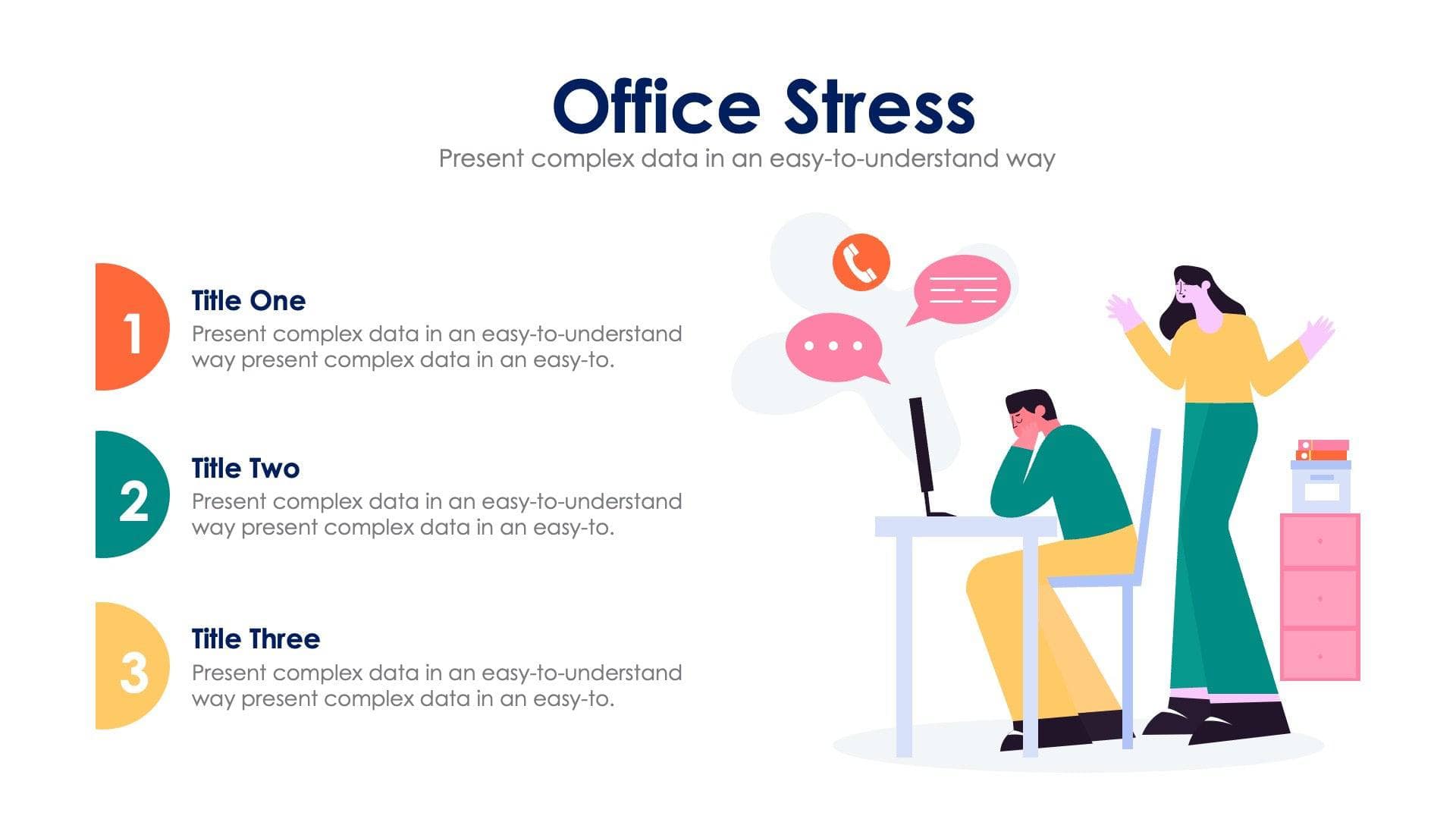 Office Stress Slide Infographic Template S01112305 | Infografolio