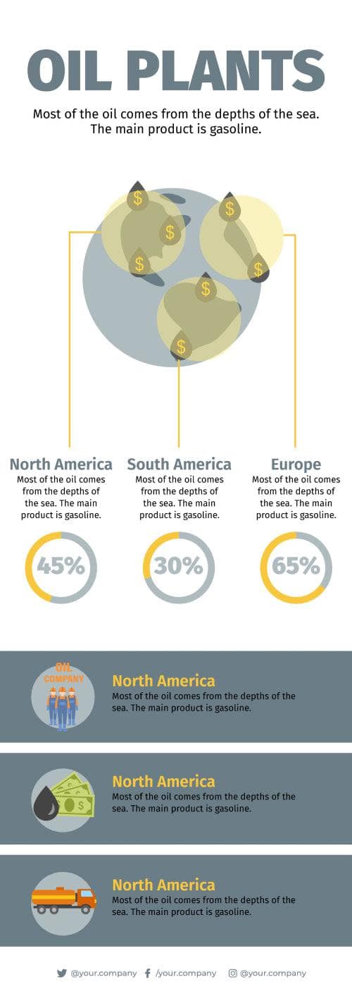 Oil Plants Infographic Template | Infografolio