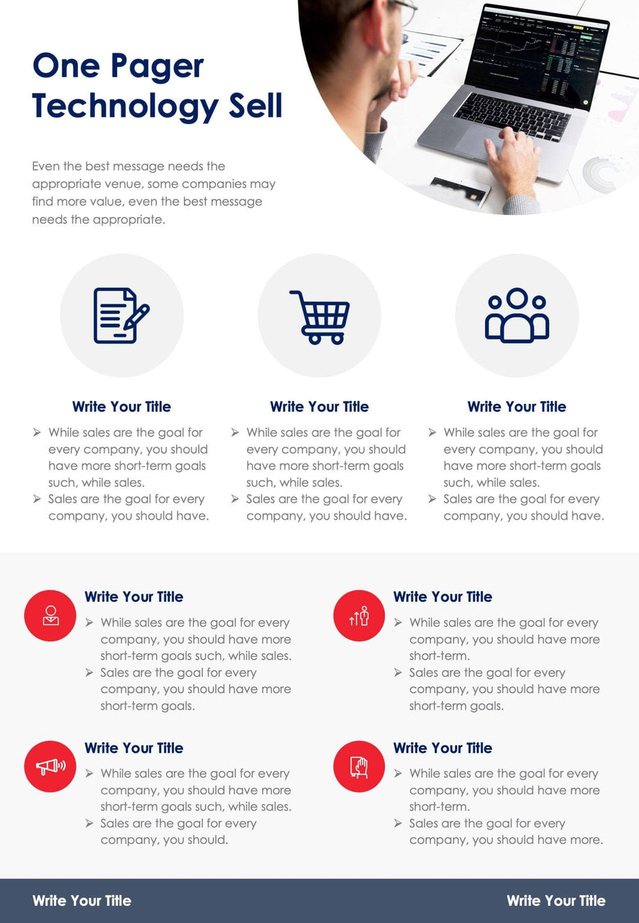 One Pager Technology Sell Document Report | Infografolio