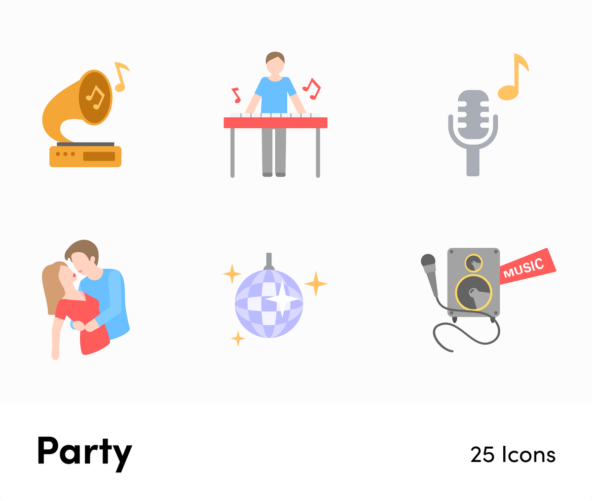 Party Flat Vector Icons S01192204 – Infografolio