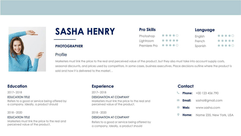 Personal Resume-Slides | Infografolio