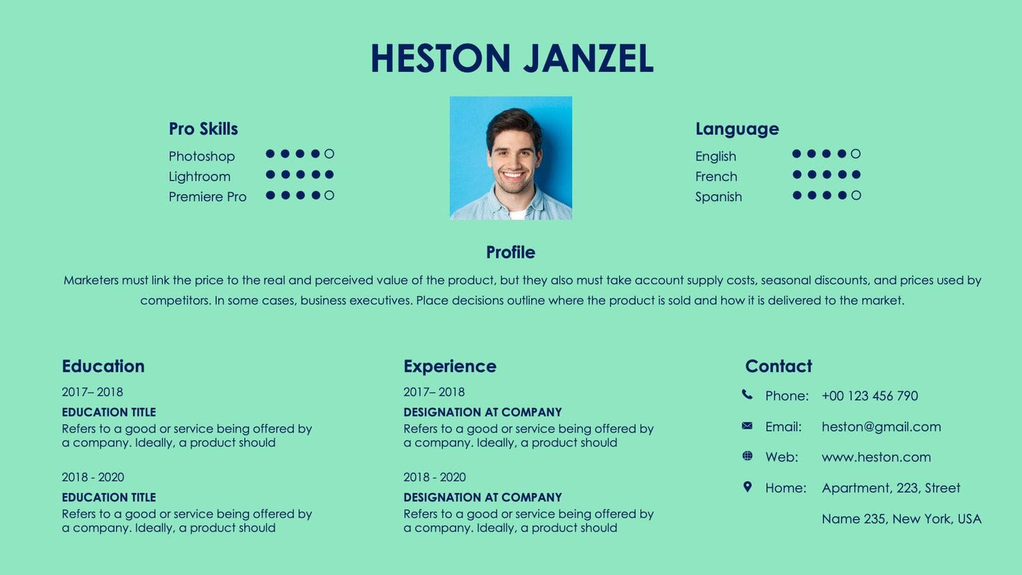 Personal Resume Slide Infographic Template S01112203 – Infografolio