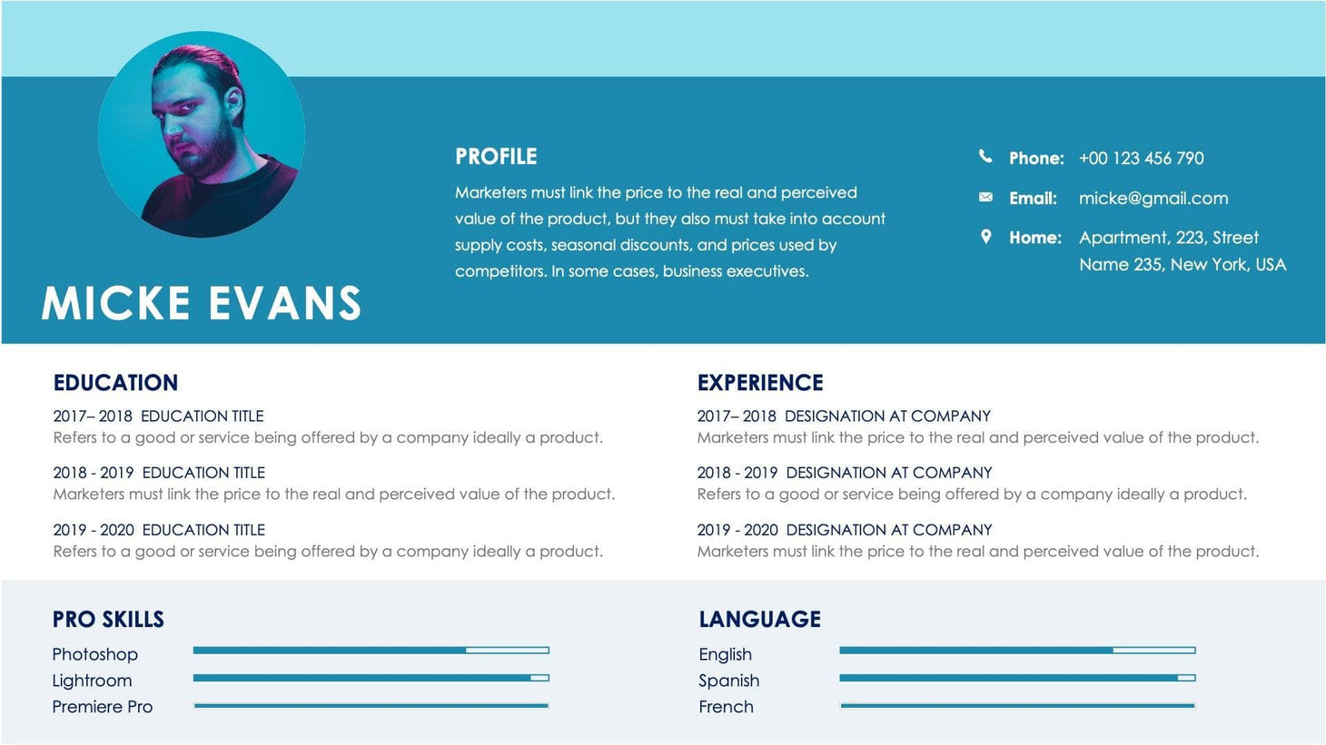 Personal Resume Slide Infographic Template S01112205 – Infografolio