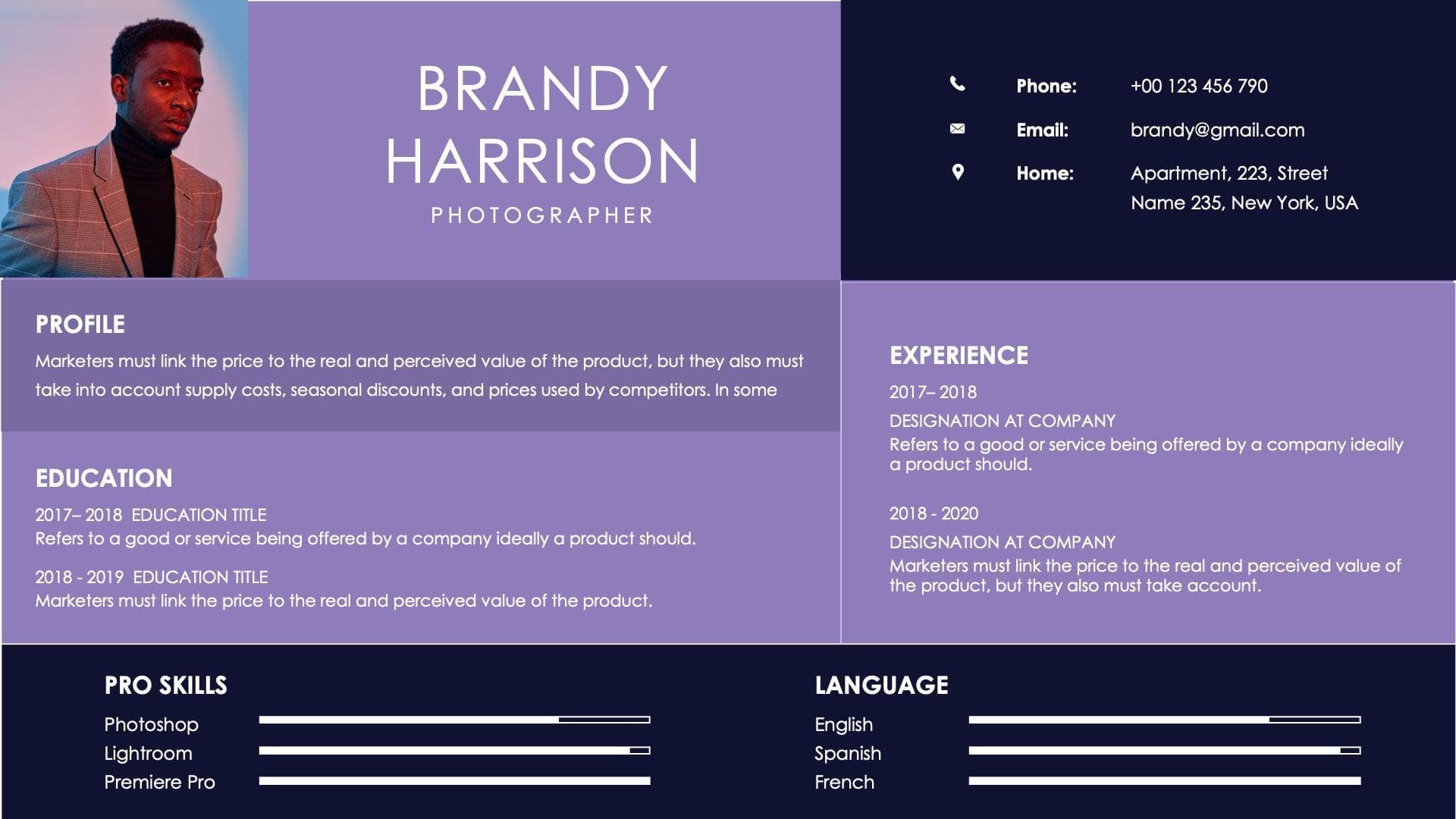 Personal Resume Slide Infographic Template S01112207 | Infografolio