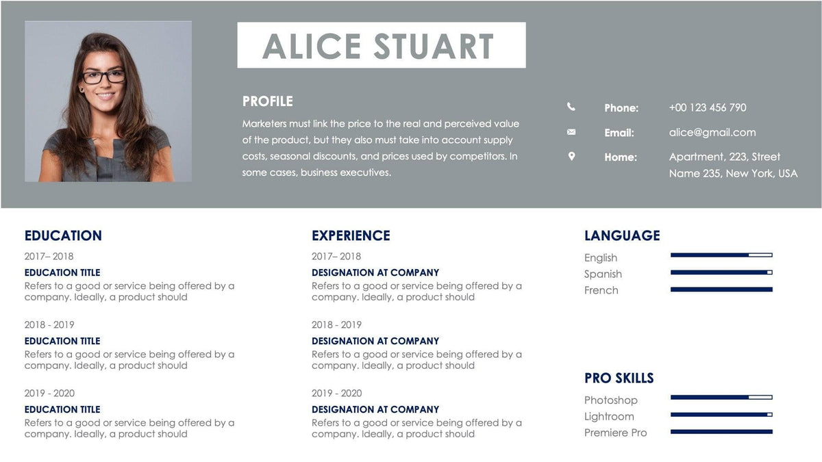 Personal Resume Slide Infographic Template S01112213 – Infografolio