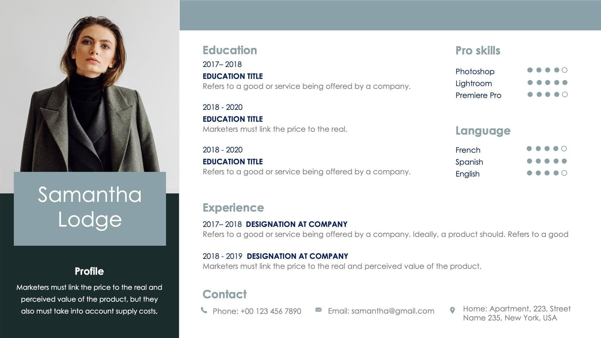 Personal Resume Slide Infographic Template S01112220 | Infografolio