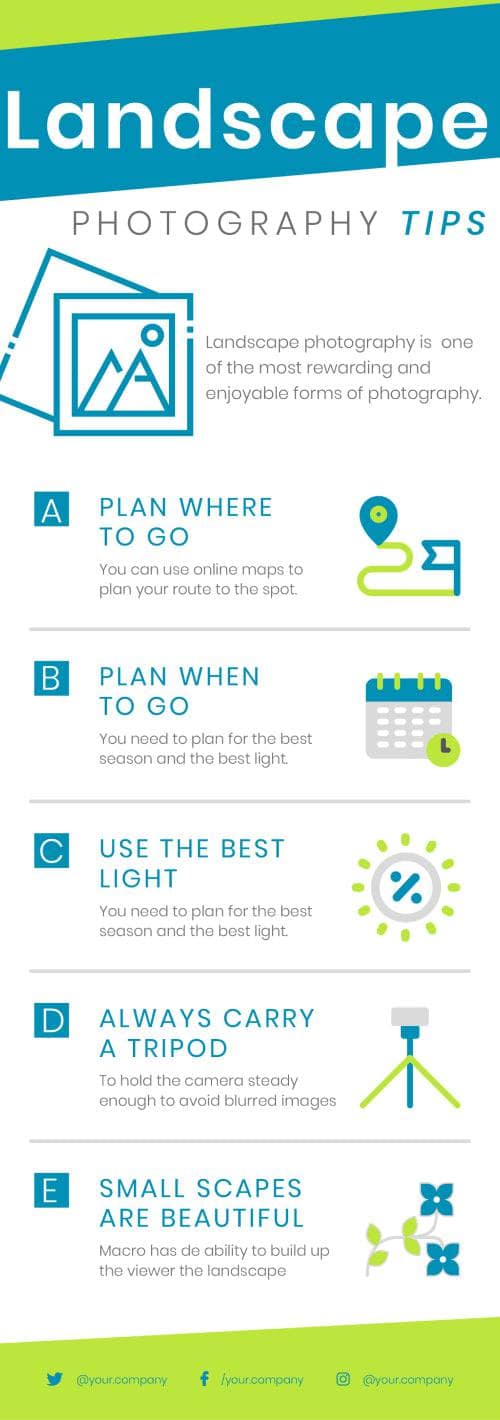 Landscape Photography Tips Infographic Template | Infografolio
