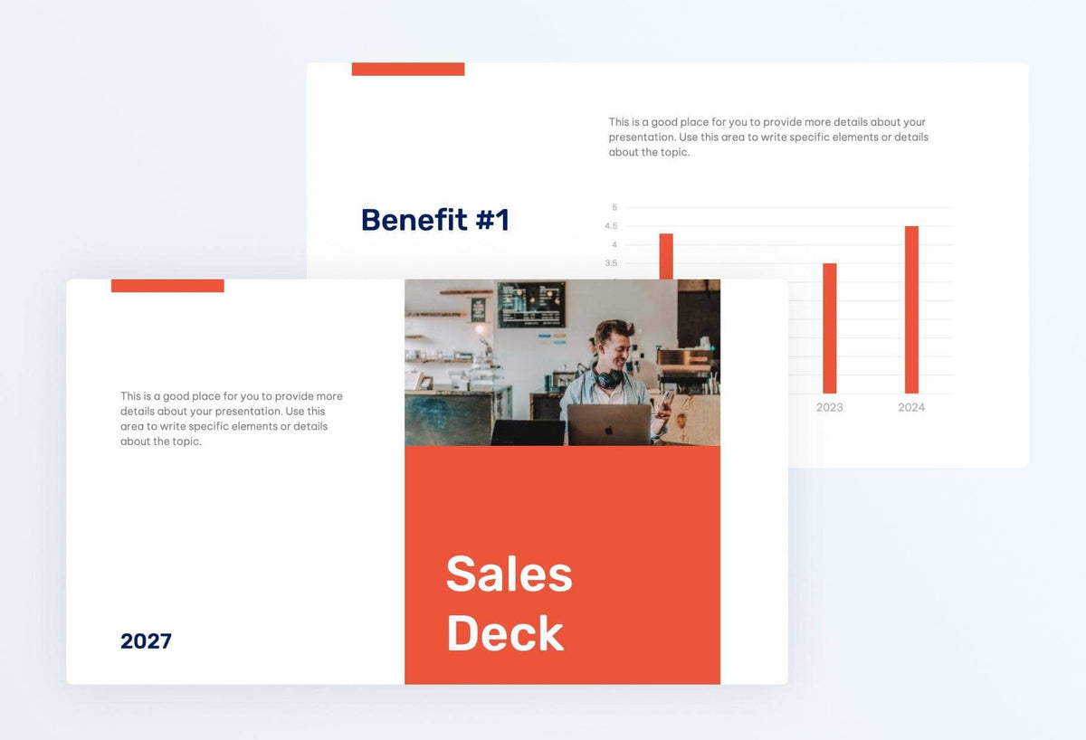 Orange and Blue Minimal and Professional Presentation Sales Deck Templ – Infografolio