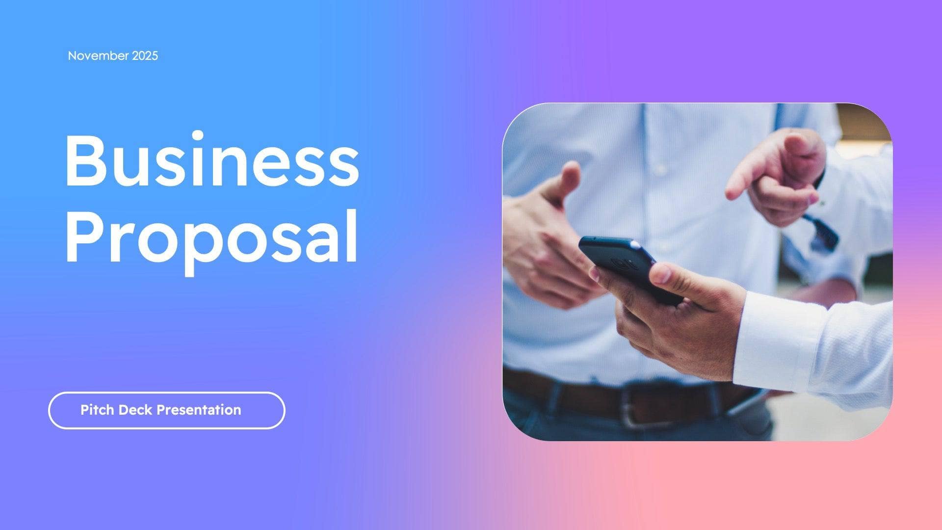 Pink and Blue Gradient and Professional Presentation Business Proposal ...