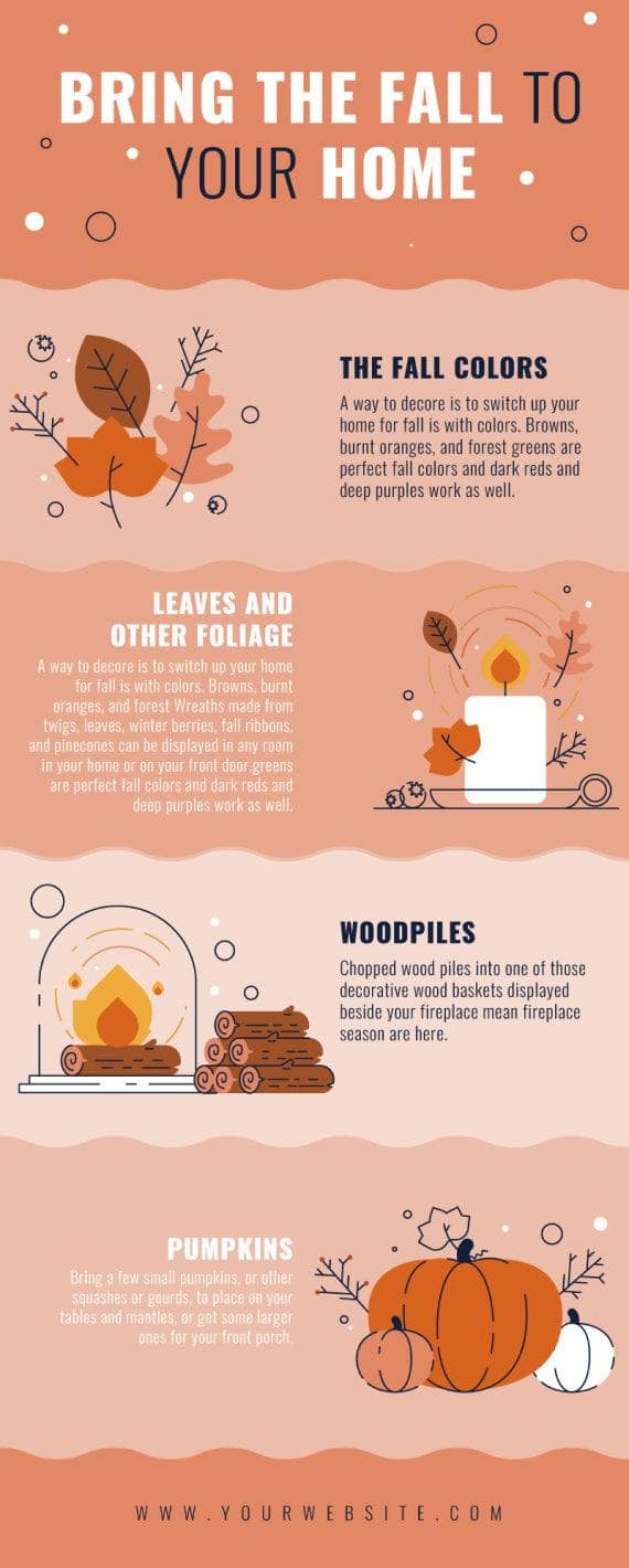 Bring the Fall to your Home Seasons Infographic Template | Infografolio