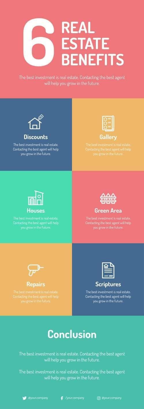 Six Real Estate Benefits Real Estate Infographic Template | Infografolio