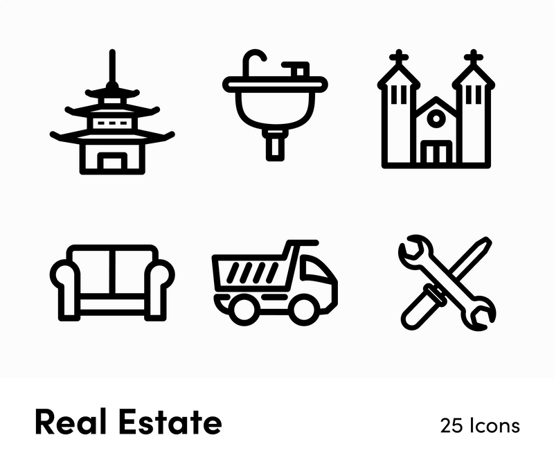 Real Estate Outline Vector Icons S12172102 | Infografolio