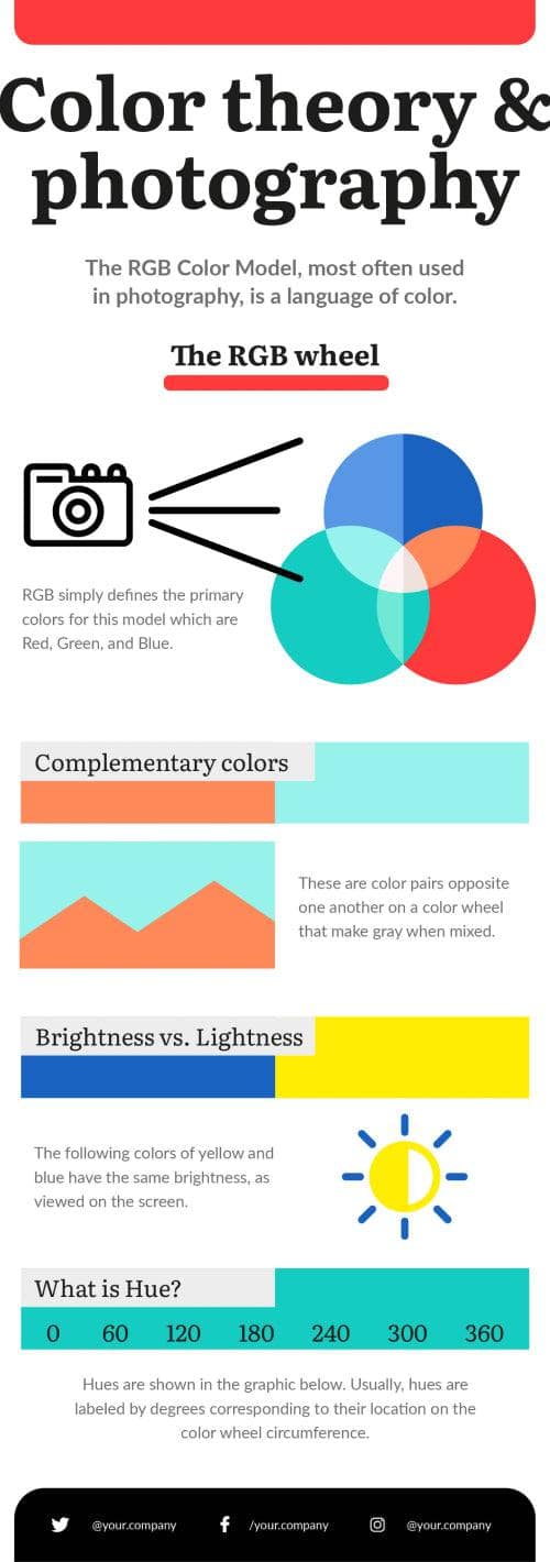Color Theory and Photography Infographic Template | Infografolio