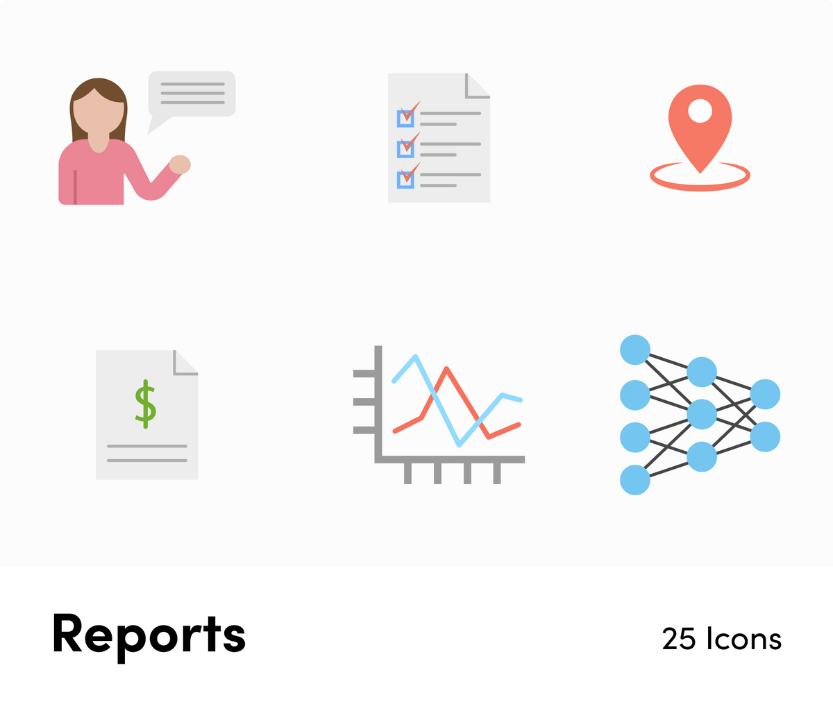 Reports Flat Vector Icons S12082104 – Infografolio