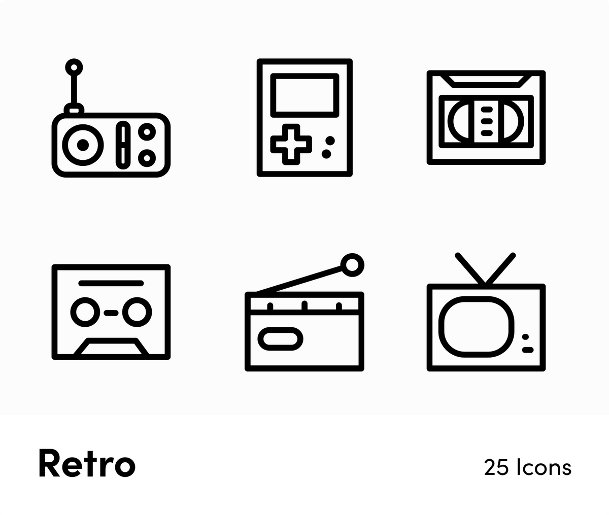 Retro Outline Vector Icons S12212101 – Infografolio