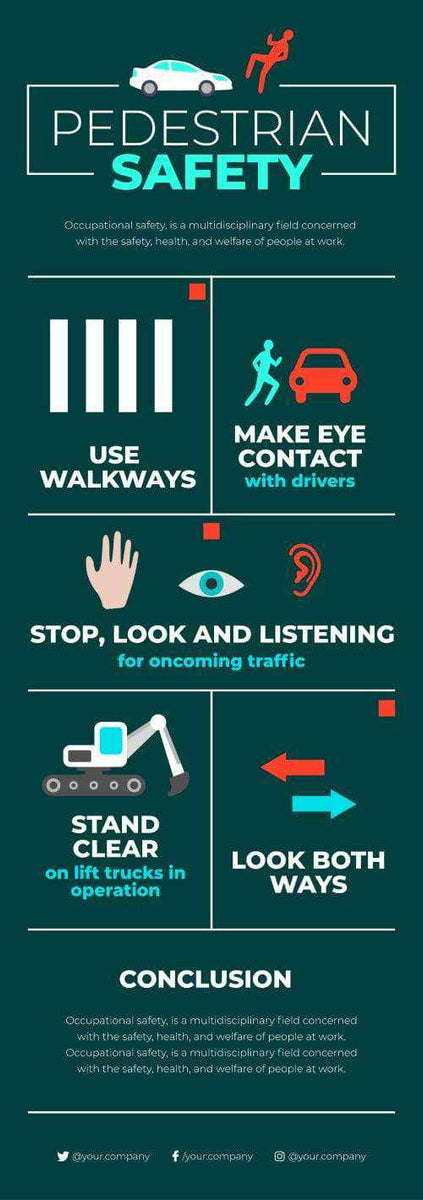 Green Pedestrian Safety Infographic Template – Infografolio