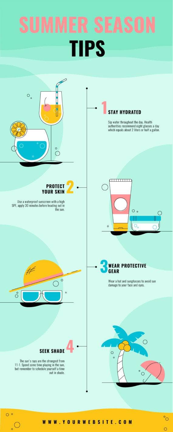 Summer Season Tips Infographic Template | Infografolio