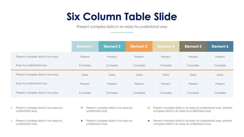 Six Column Table Slides – Infografolio