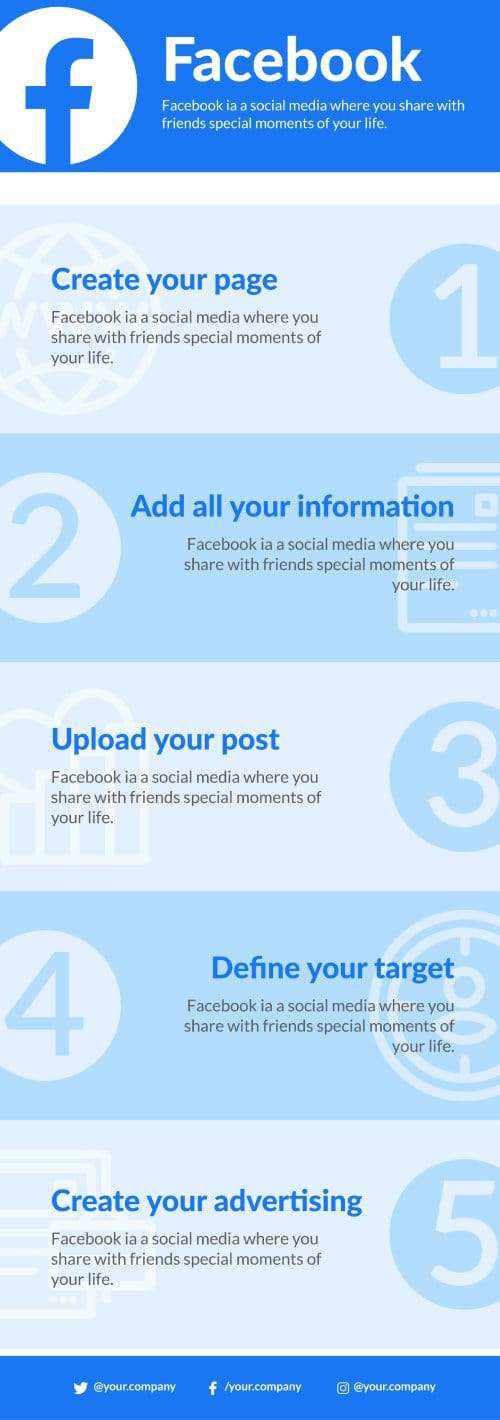 Facebook Social Media Infographic Template | Infografolio