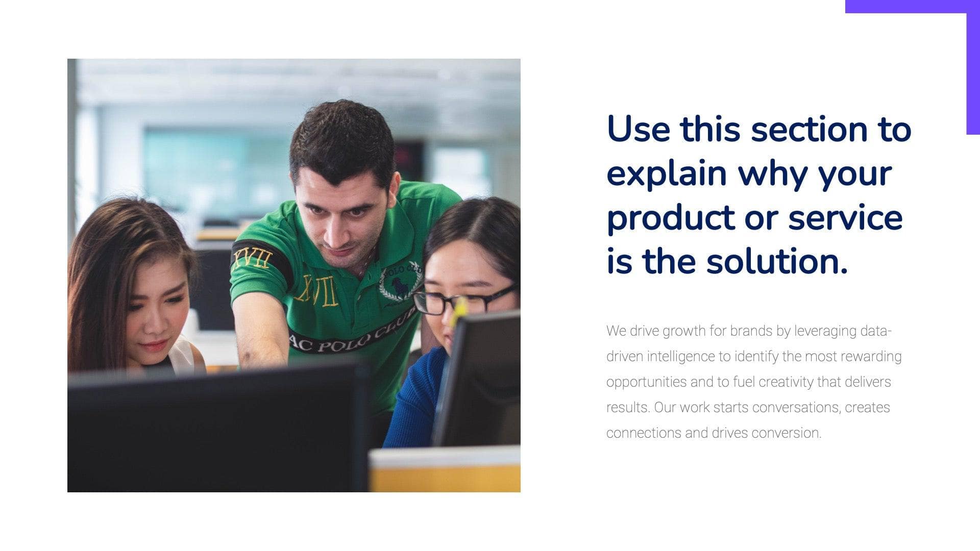 Solution Violet and Blue Slide Template S11042201 | Infografolio