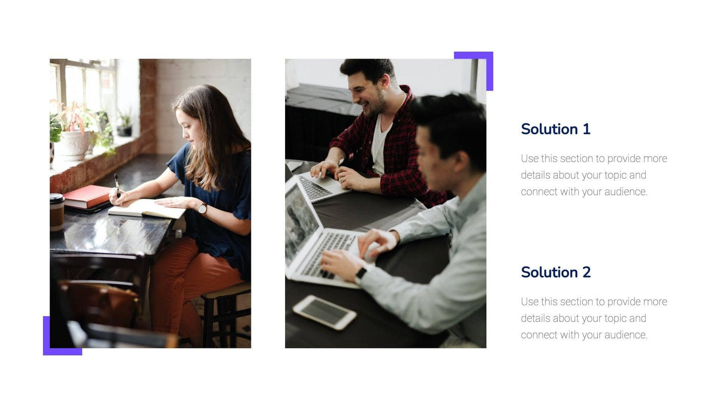 Solution Violet and Blue Slide Template S11042203 – Infografolio