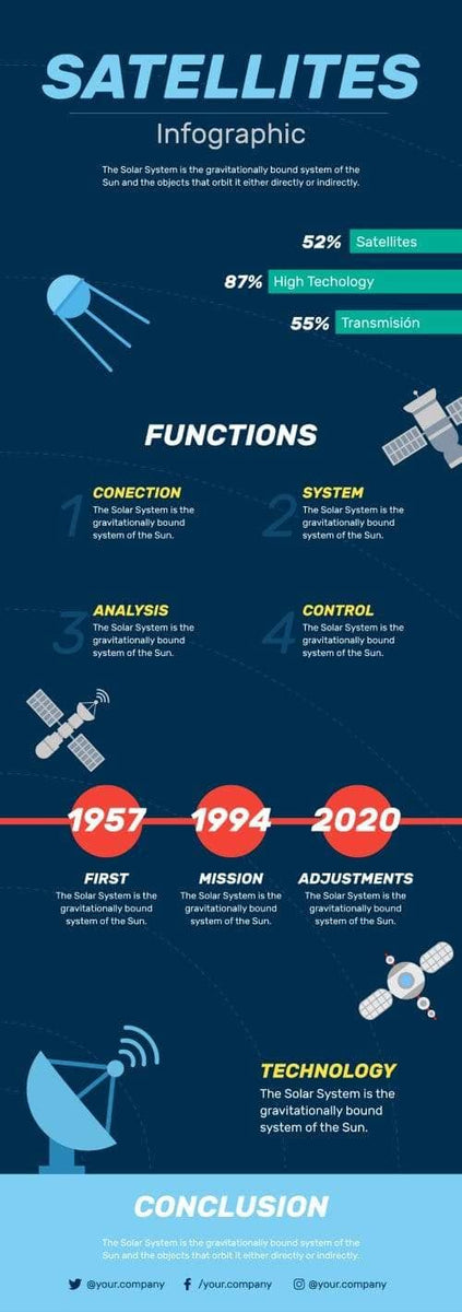 Satellites Space Infographic Template – Infografolio