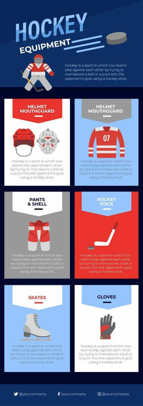 Hockey Equipment Sport Infographic Template | Infografolio