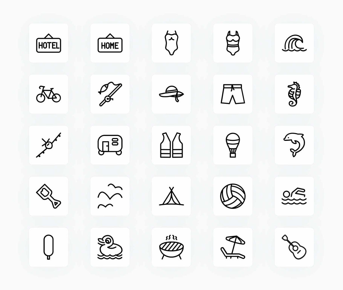 Summer Outline Vector Icons S12212103 – Infografolio