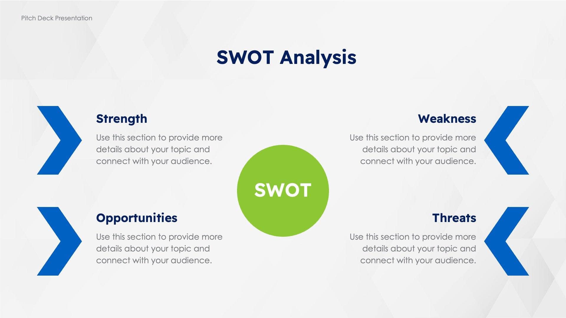 SWOT Analysis Blue Light Green Slide Template S10272201 | Infografolio