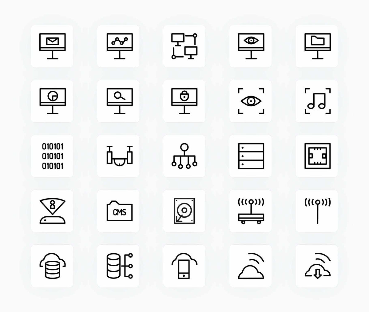 Technology and Data Outline Vector Icons S12222101 – Infografolio