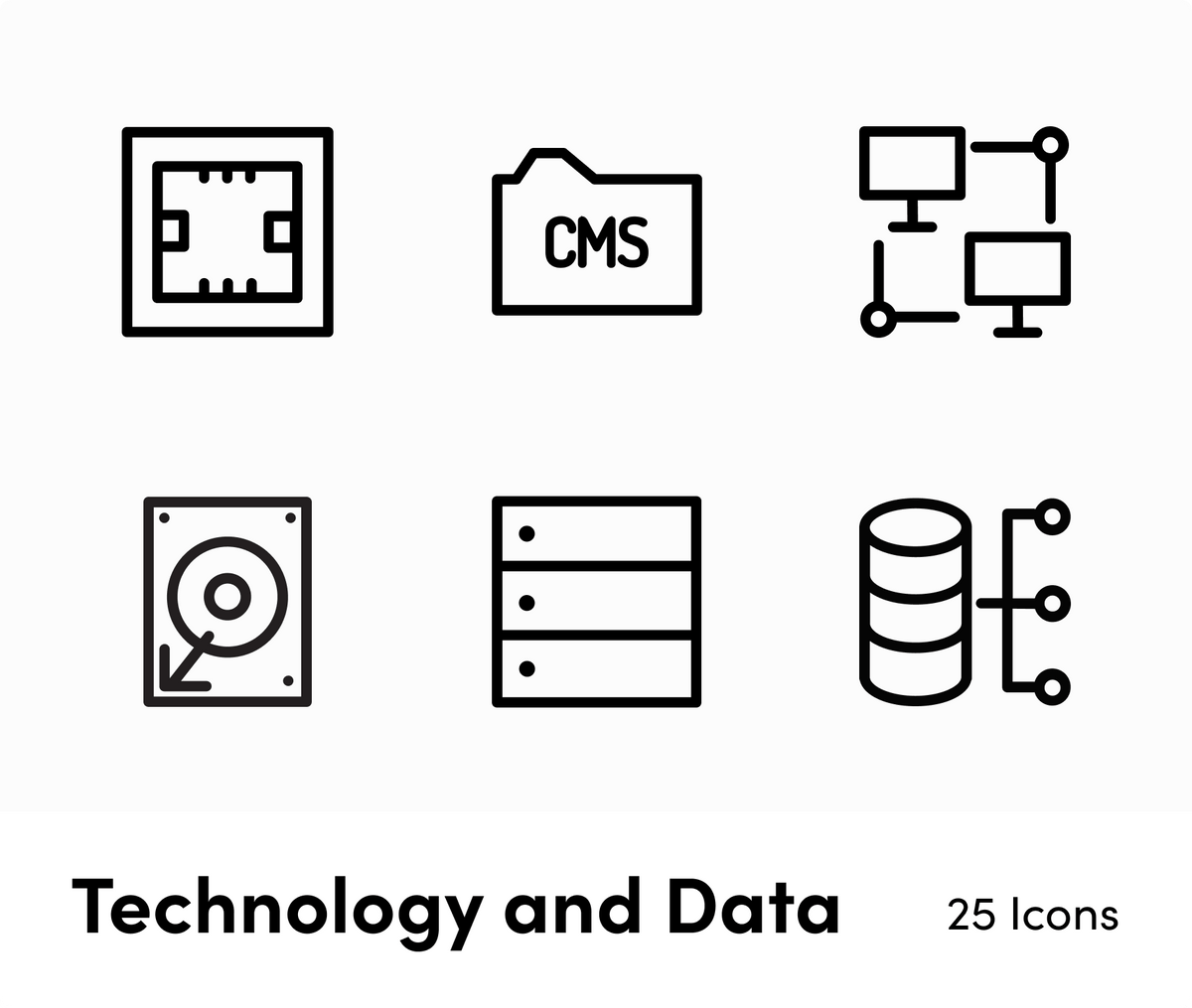 Technology and Data Outline Vector Icons S12222101 – Infografolio
