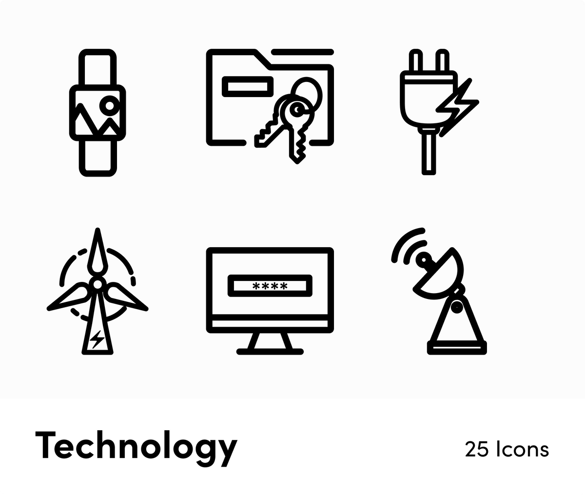 Technology Outline Vector Icons S12162101 – Infografolio