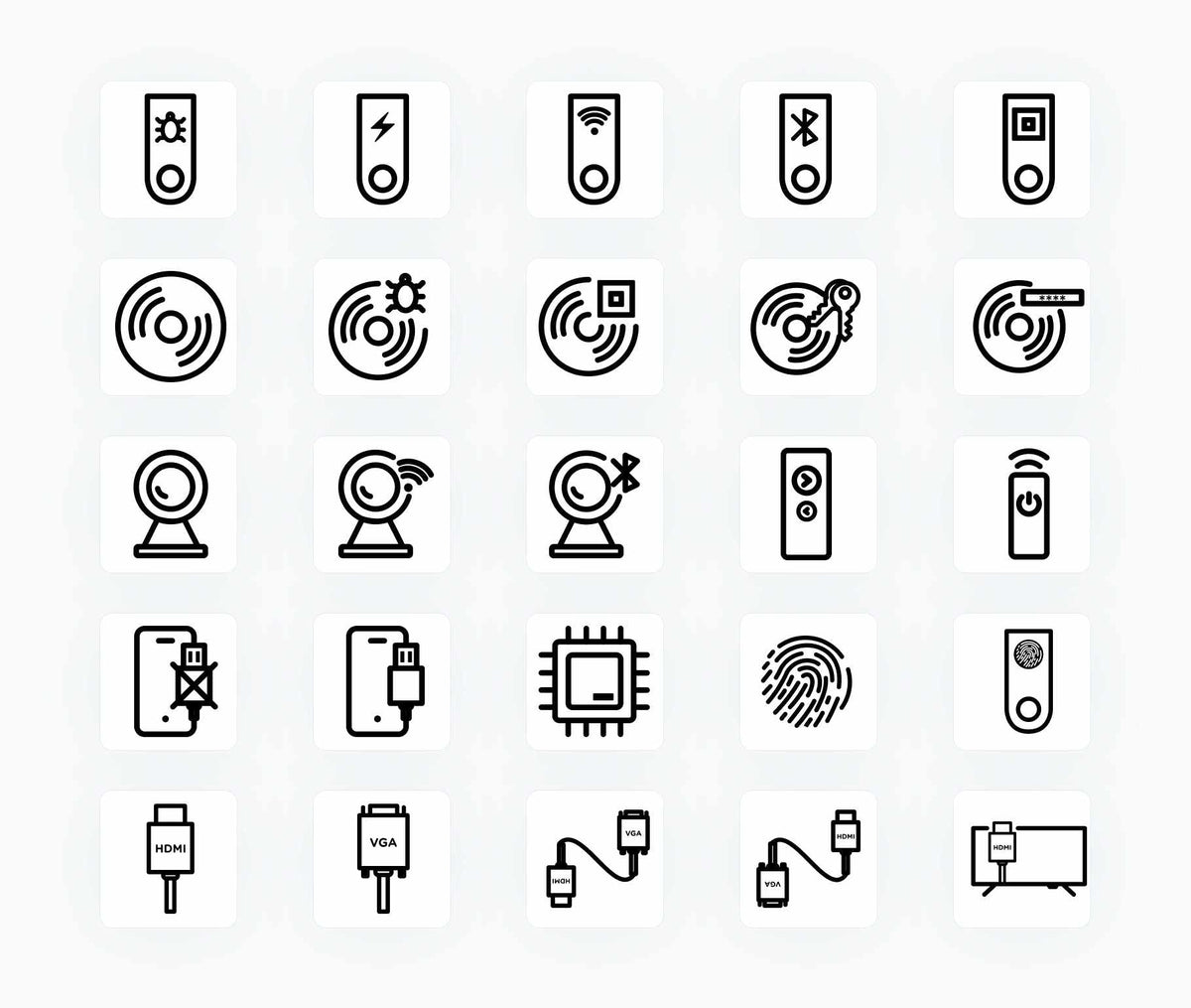Technology Outline Vector Icons S12162103 – Infografolio