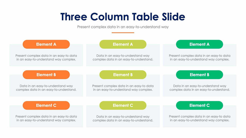 Three Column Table Slides | Infografolio