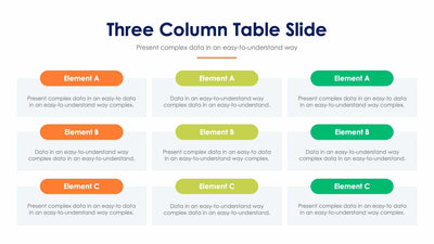 Three Column Table Slides – Infografolio