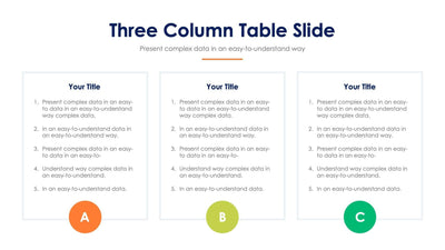 Three Column Table Slides – Infografolio