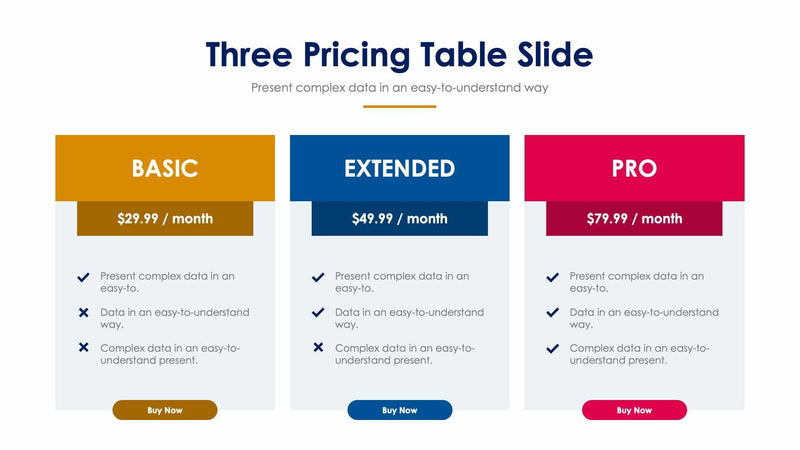 Three Pricing Table Slides | Infografolio