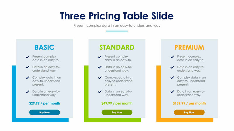 Three Pricing Table Slides – Infografolio