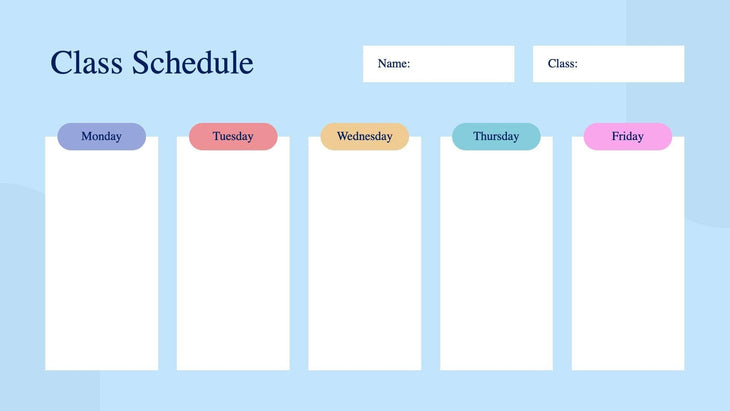 Class Schedule Slide Infographic Template S08112201 – Infografolio