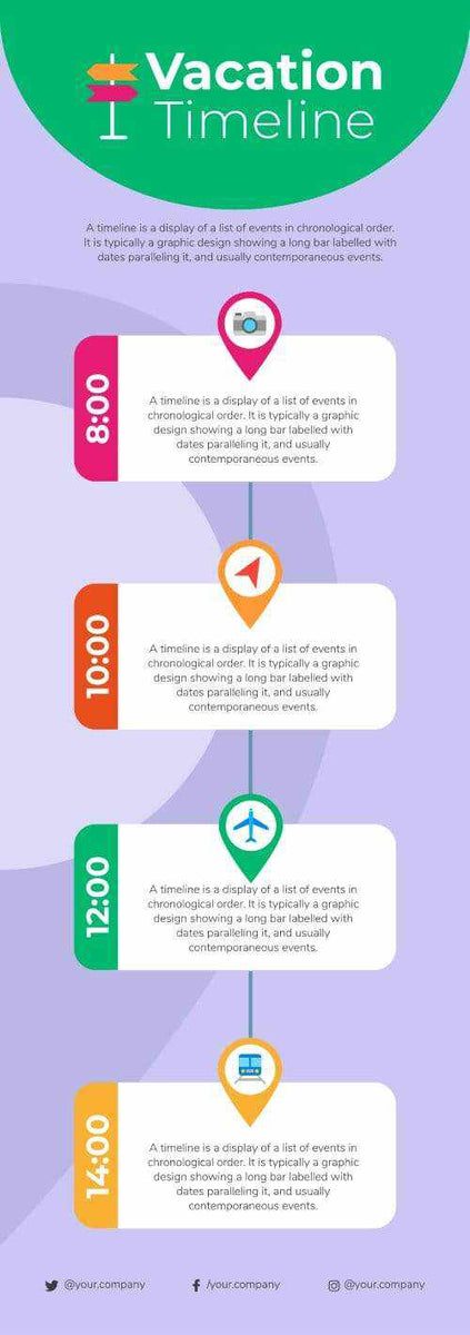 Vacation Timeline Infographic Template – Infografolio