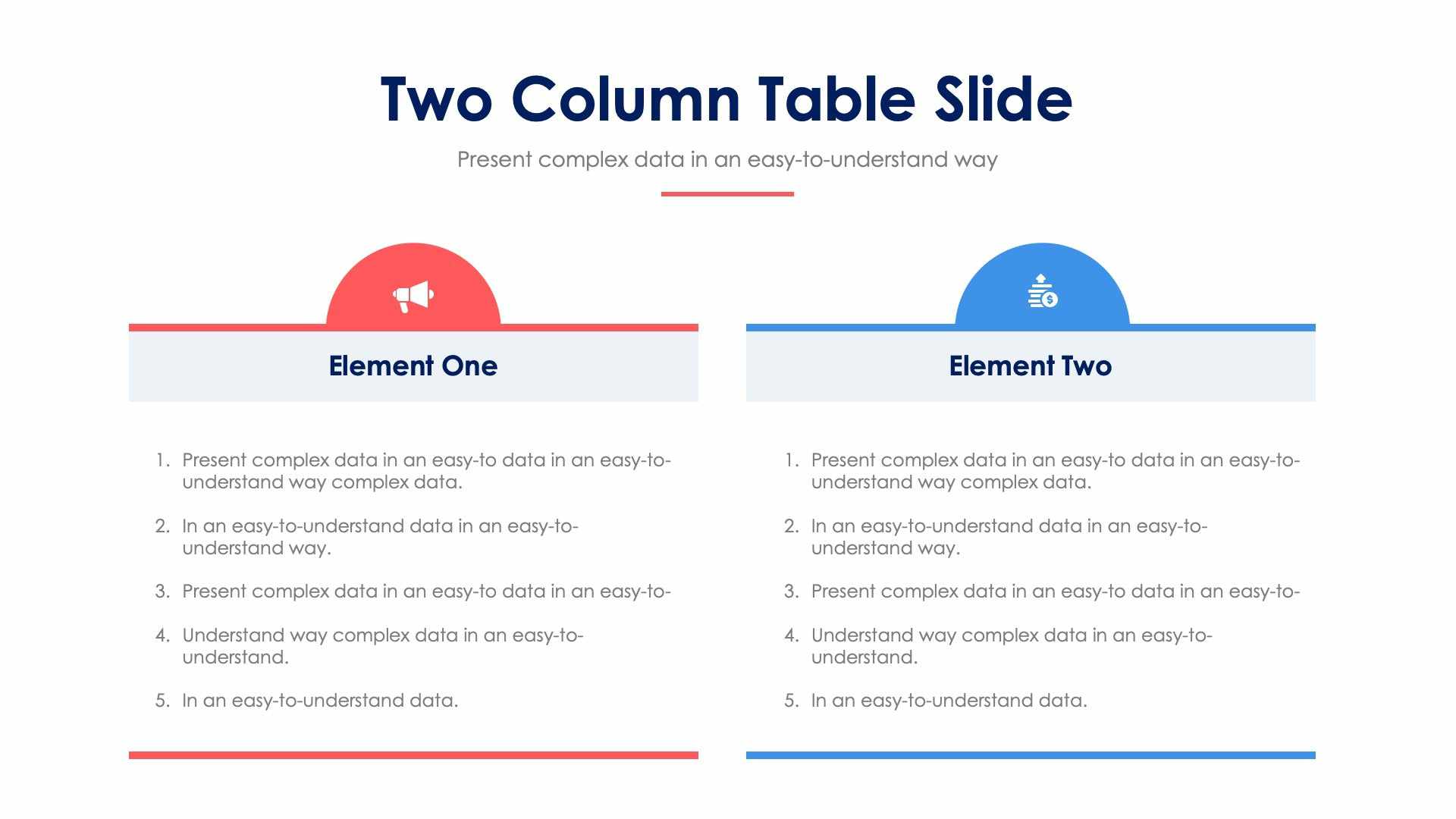 Two Column Table Slide Infographic Template S12202102 | Infografolio