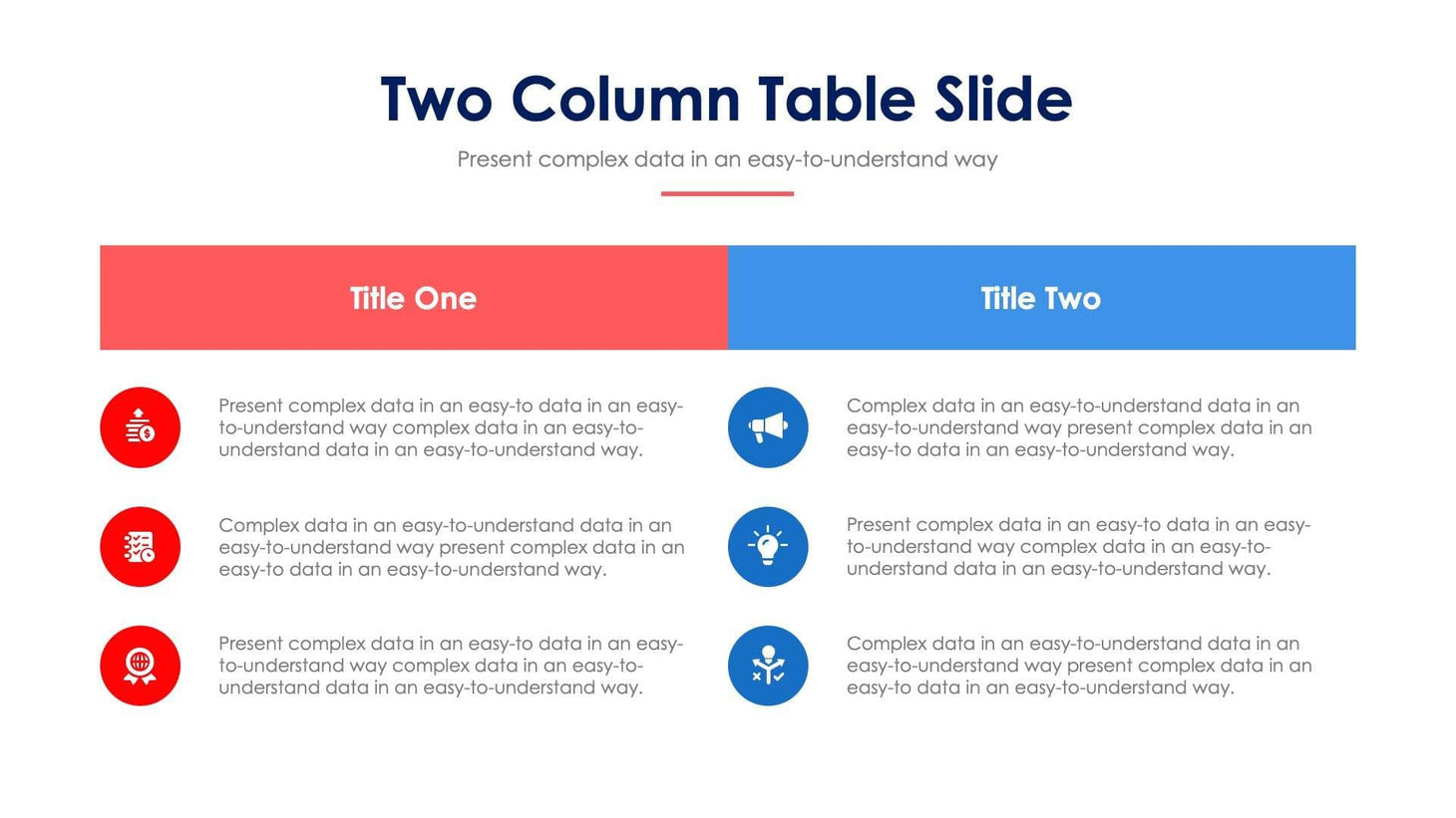 Two Column Table Slide Infographic Template S12202103 – Infografolio