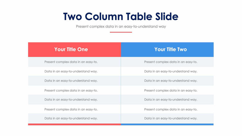 Two Column Table Slides | Infografolio