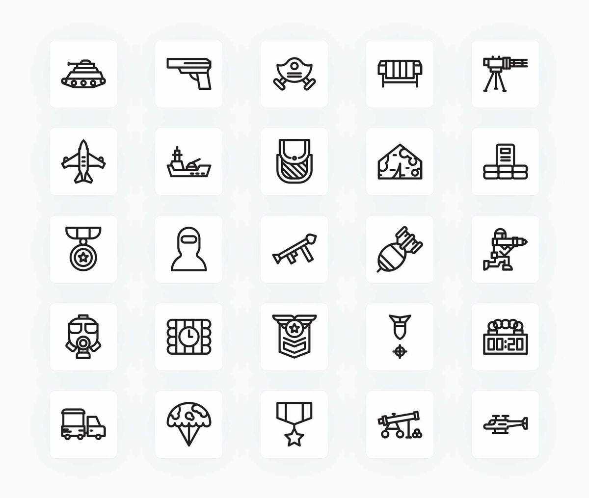 War Outline Vector Icons S12222102 – Infografolio