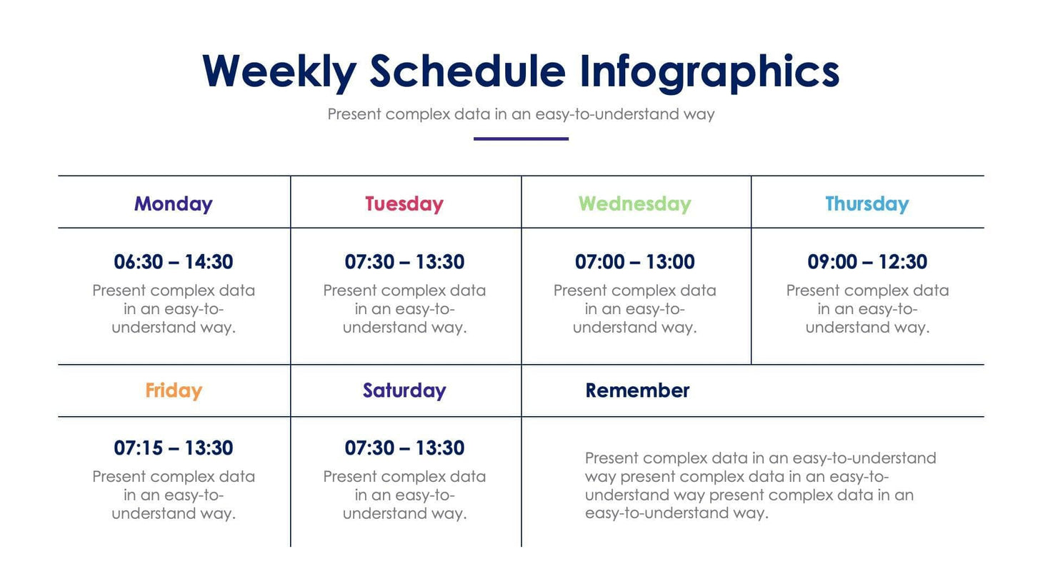 Weekly Schedule Slide Infographic Template S03032207 – Infografolio