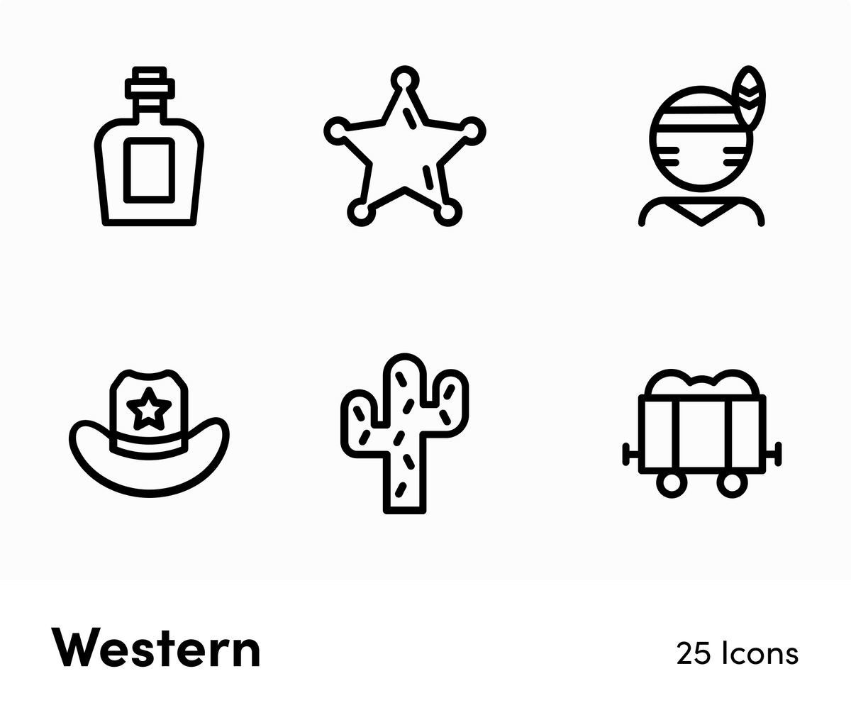 Western Outline Vector Icons S12222101 – Infografolio